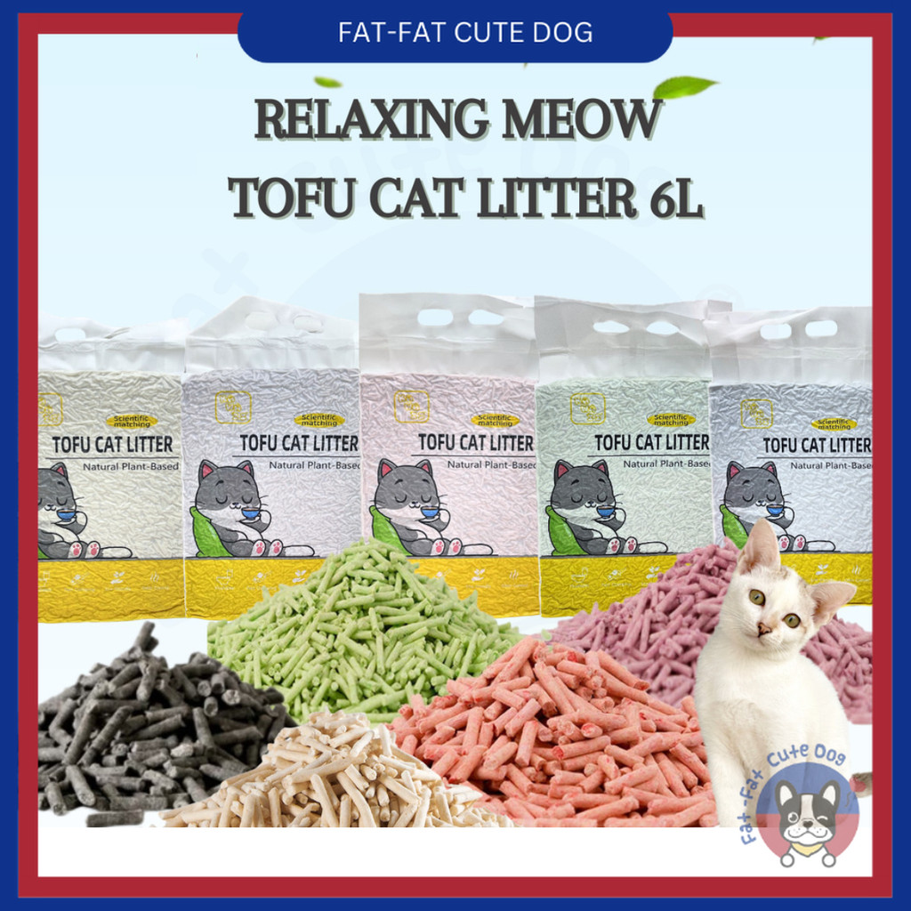Relaxing Meow Tofu Cat Litter 6L Made Natural Plant- Based Tofu Cat ...