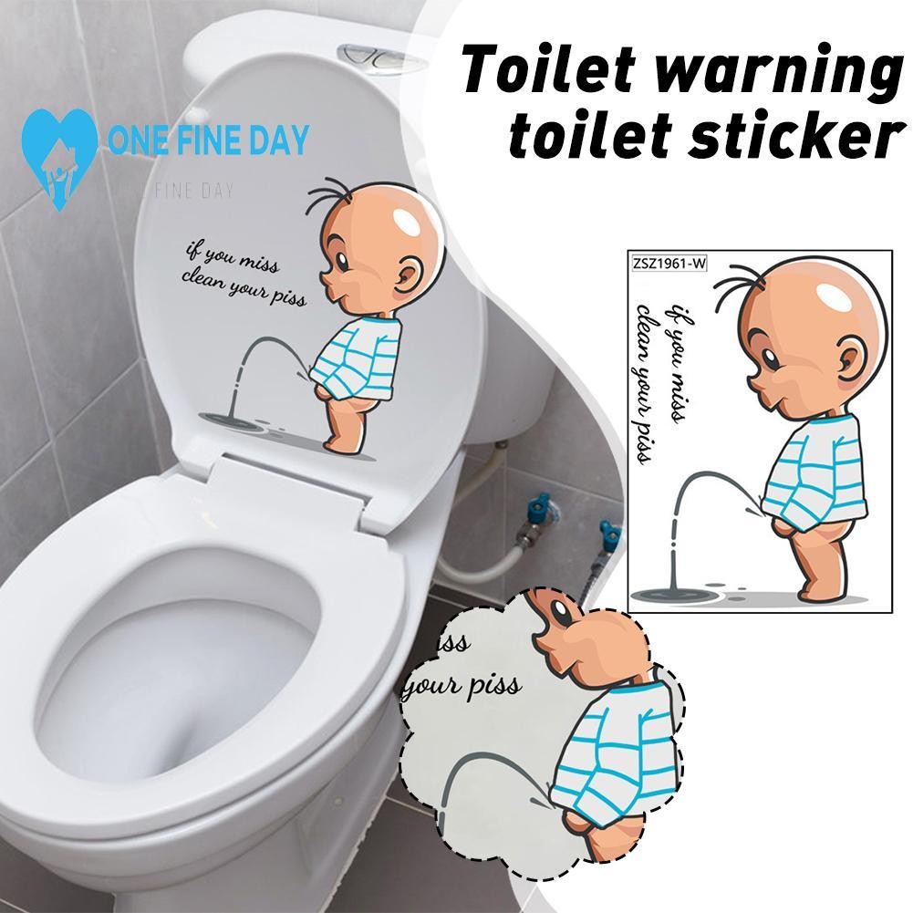 Toilet Warning Toilet Sticker Child Urination Creative Self-adhesive ...