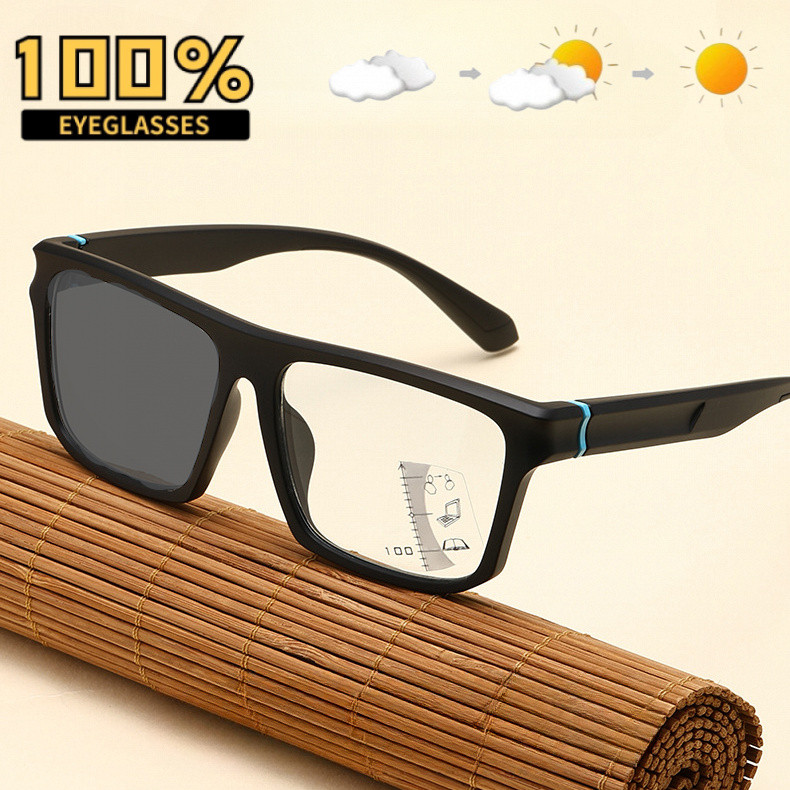 TR90 Photochromic Multifocal Progressive Double Vista Reading Glasses ...