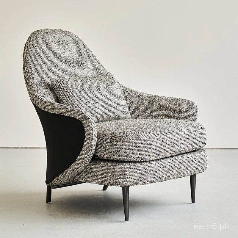 Italian Light Luxury Single-Seat Sofa Chair Living Room Wingback Chair ...