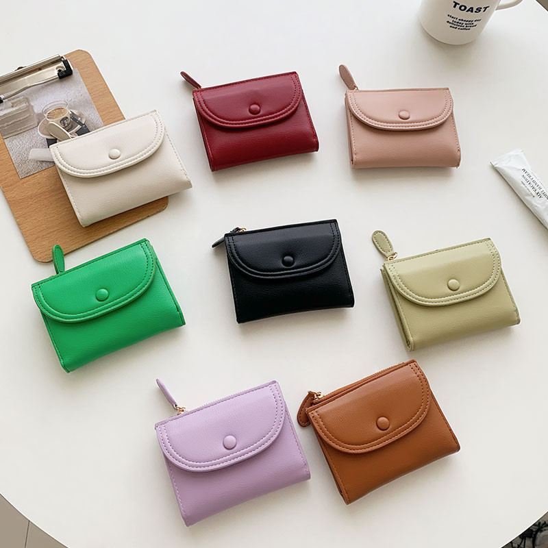 Short Style Delicacy Colorful Women Wallet Cute Mini Multifunctional ...