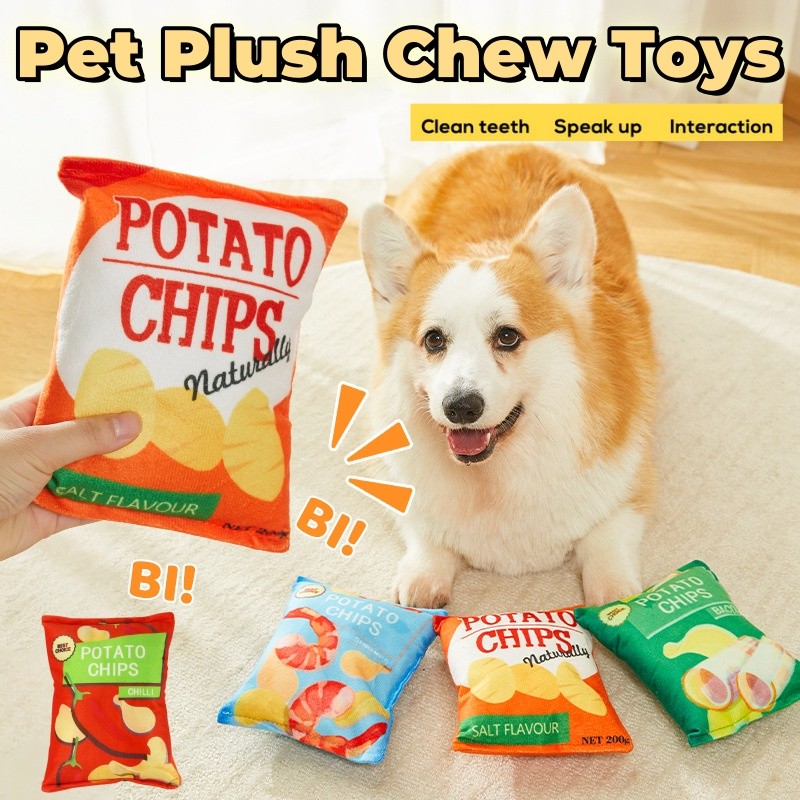 Dog Toy Sounding Toy Potato Chips Bite-resistant Plush Toys Self-Hi ...