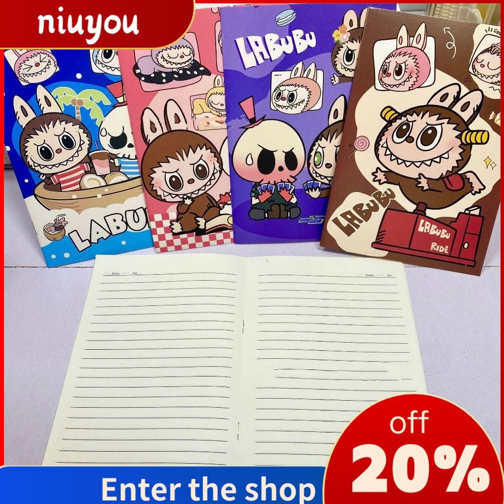 NIUYOU Labubu Student Classroom Notebook, Line Book Ins Diary Labubu ...