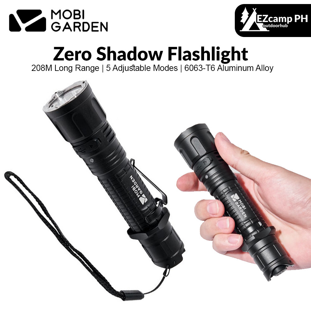 MOBI GARDEN Zero Shadow Flashlight Portable Lightweight Rechargable ...