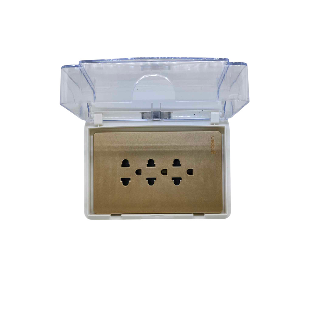 Grazen Weatherproof Plate Cover with 3 Gang Universal Outlet with ...