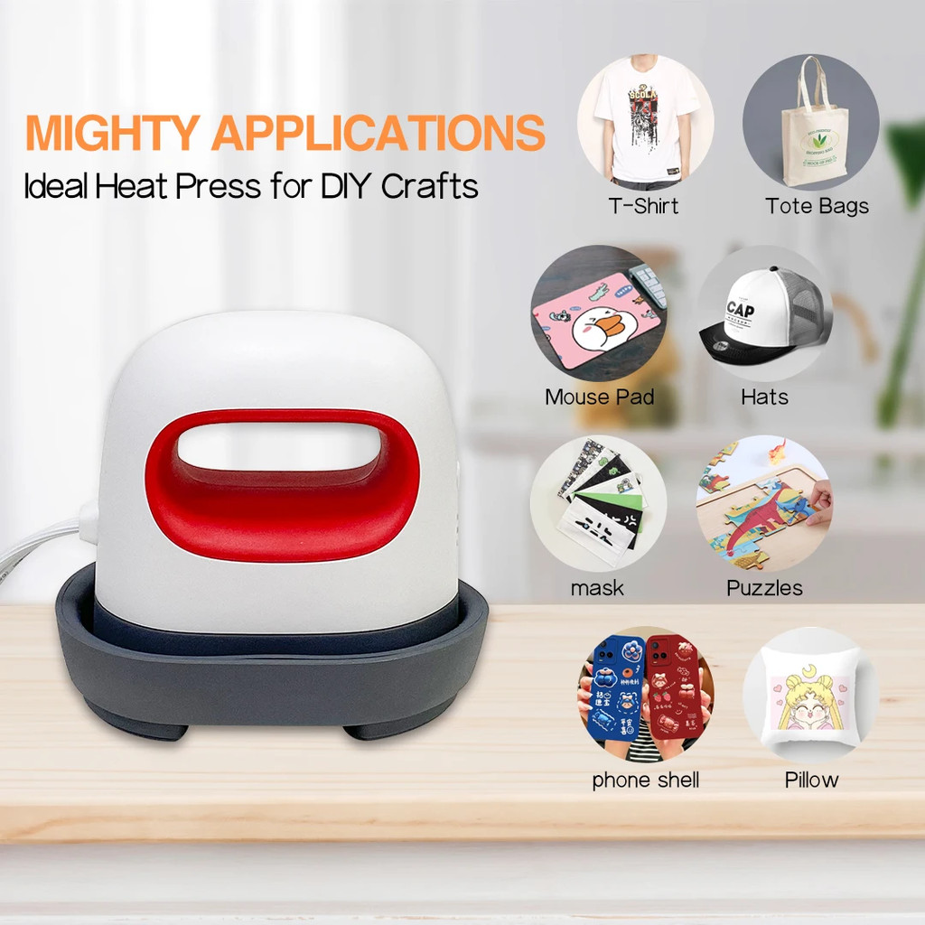 Red Mini Heat Press 3 Heat Settings Small Heat Press Portable Iron ...