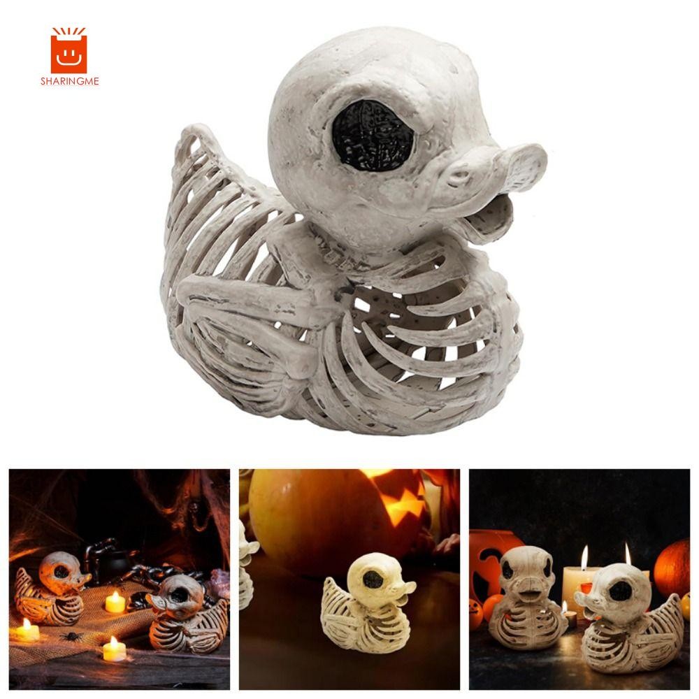 SHARINGME Skeleton Duck, Creative Resin Halloween Ornament, Gift Cute ...