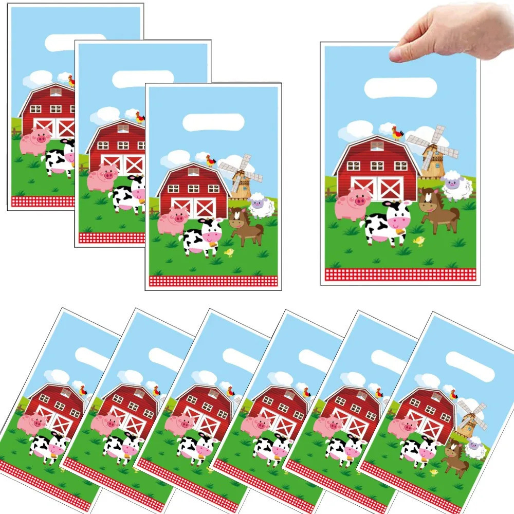 Farm Animals Birthday Party Decorations Pasture Cow Sheep Chicken Theme Candy Loot Bag Gift Bag ...