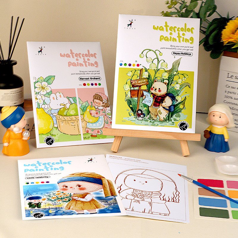 CartoonQVersion Watercolor Painting Book Touch Water Is Gouache ...