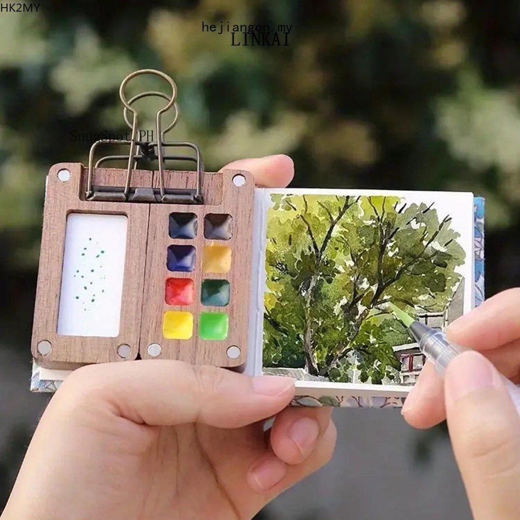 Storage Holders Racks Handmade Wooden Box Portable Color Mixing Box ...