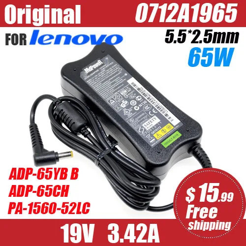original 19V 3.42A 65W AC Adapter Laptop Charger For Lenovo Y410 c466 G455 410M U165 U350 C200 ...