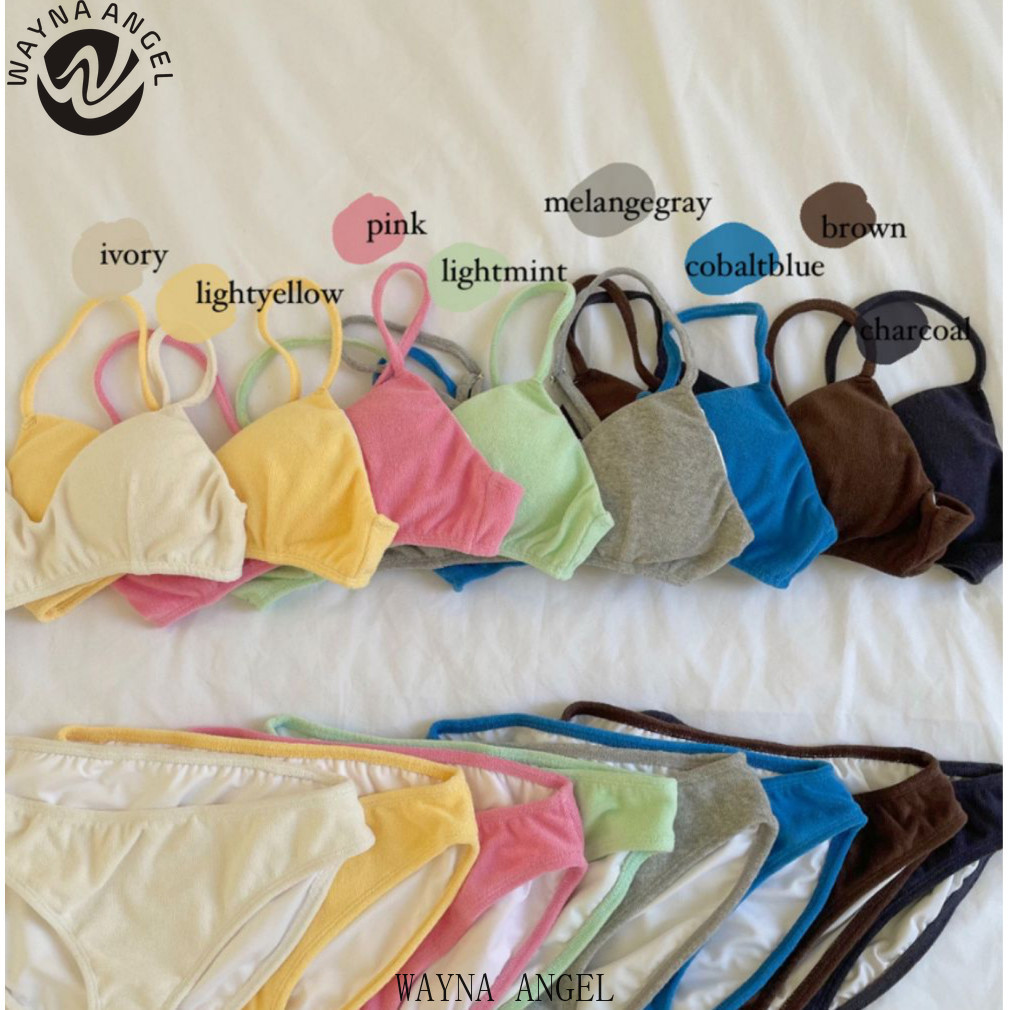 Candy Color Bikini Set Cute Sexy Split Bikini Simple Plain Bikini ...