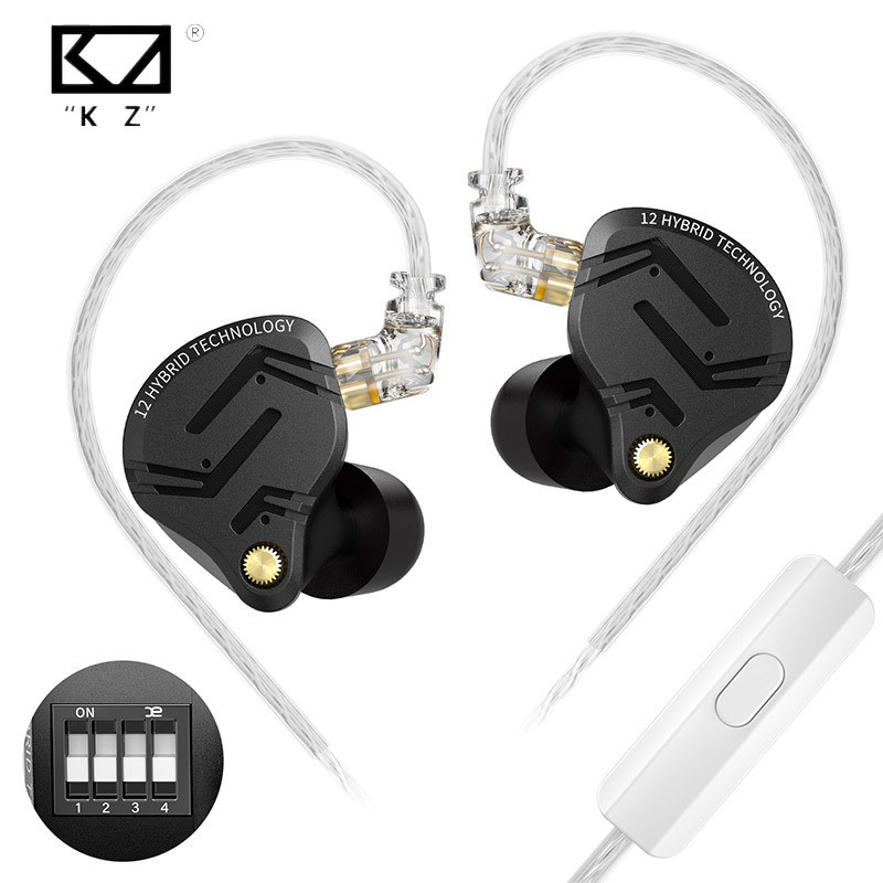 KZ ZS12 PRO X Metal Earphones 1DD+5BA Hybrid HIFI Bass in Ear Monitor Headphones Music Sport ...