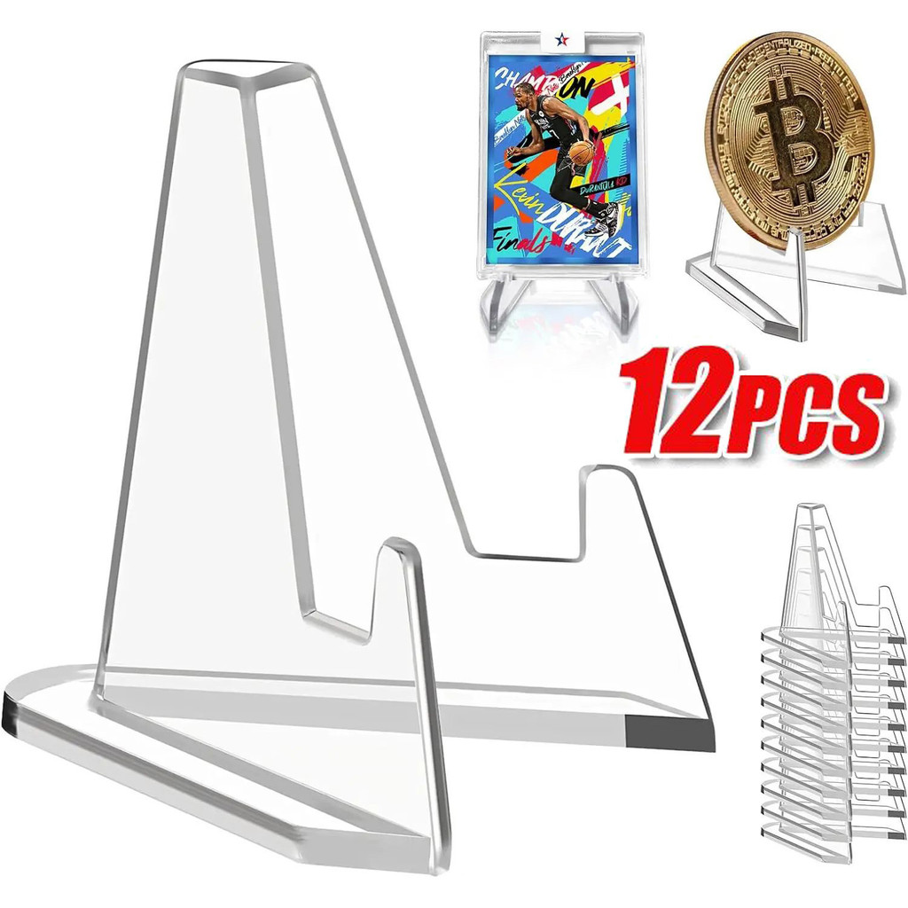 Plastic Transparent Easel Holder - Acrylic Coin Triangle Display Stand ...