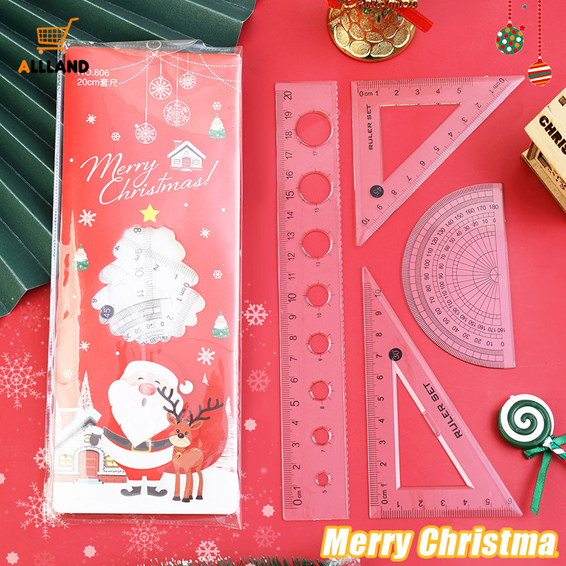 2 Sets Random Christmas Theme Transparent Plastic Straight Ruler - Math ...