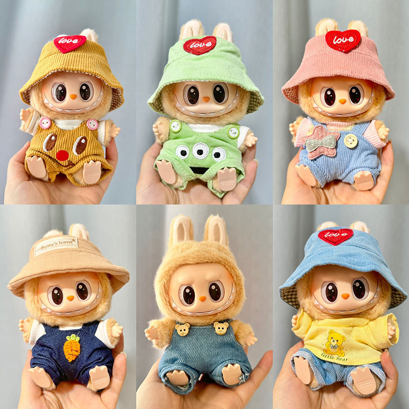 17cm Mini Plush Labubu Doll's Clothes Outfit Accessories for Labubu ...