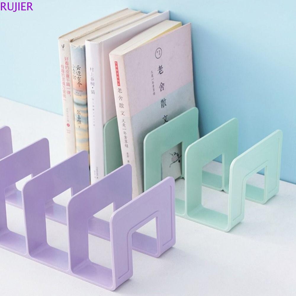 RUJIER Desktop Bookends, Display Bookshelf Divider Book Stand, Book ...