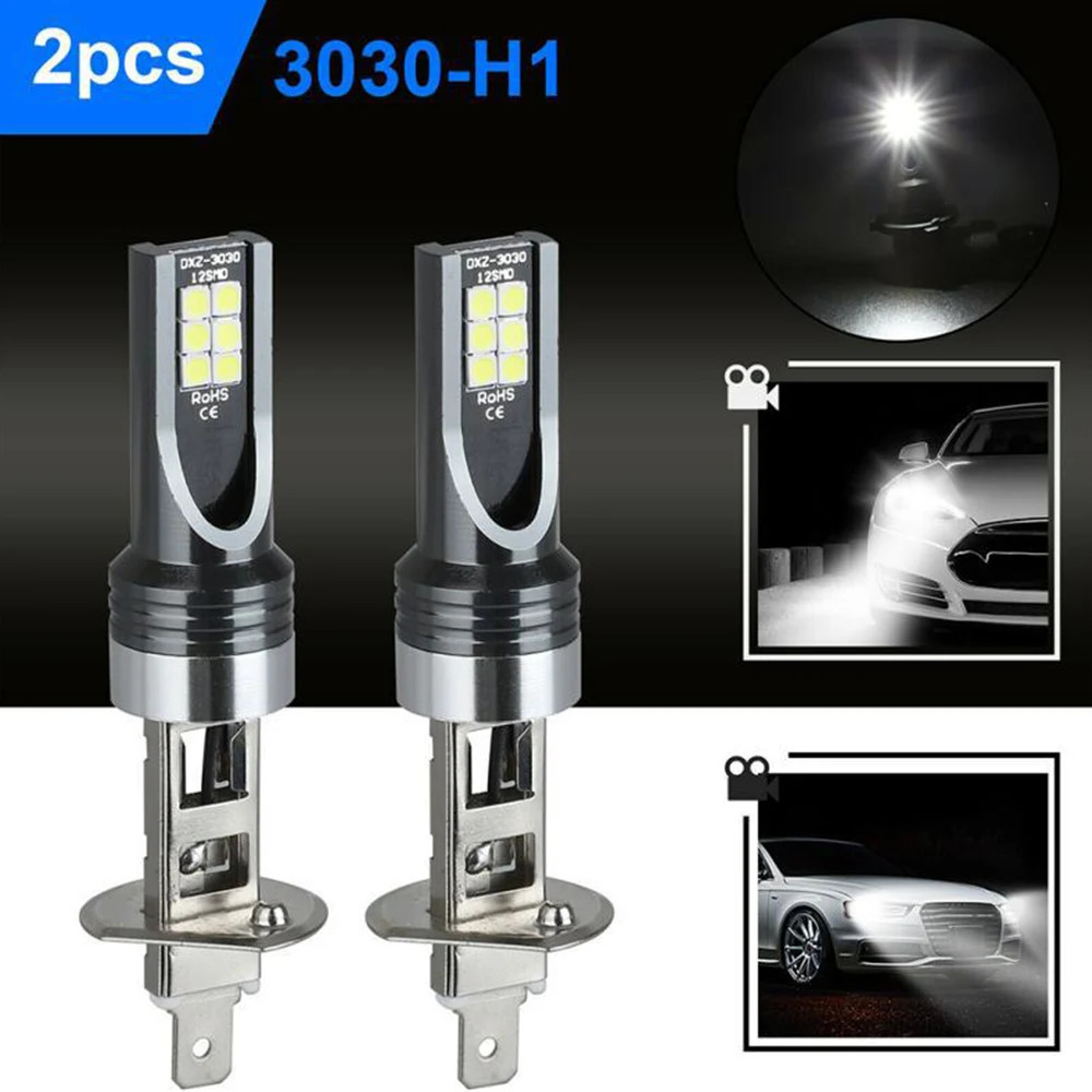2pcs H1 H4 H7 LED Headlight Waterproof Fog Lamp 6000LM Auto Bulb 12V ...