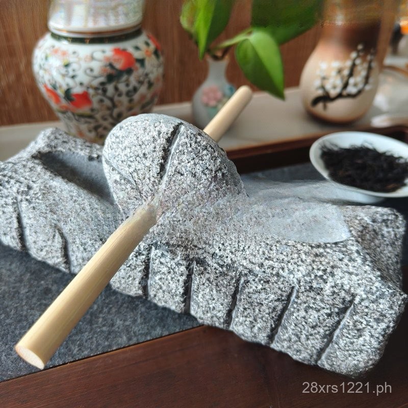 Tea Stone Mortar and Pestle for Grinding Medicine, Stone Mortar and ...