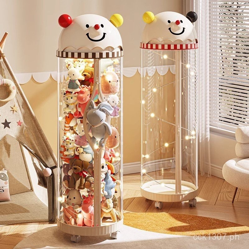 Plush Toy Storage Bin with Transparent Organizer, Double Zipper ...