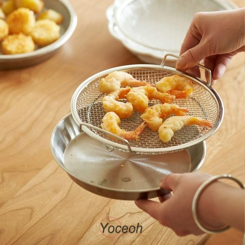 YOCEOH Oil Filter Tray, Double Ear Stainless Steel Frying Filter Mesh ...