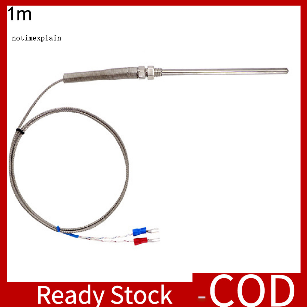 NTA 1/2/3/4/5m K Type Thermocouple M8 Thread 100mm Probe Temperature ...