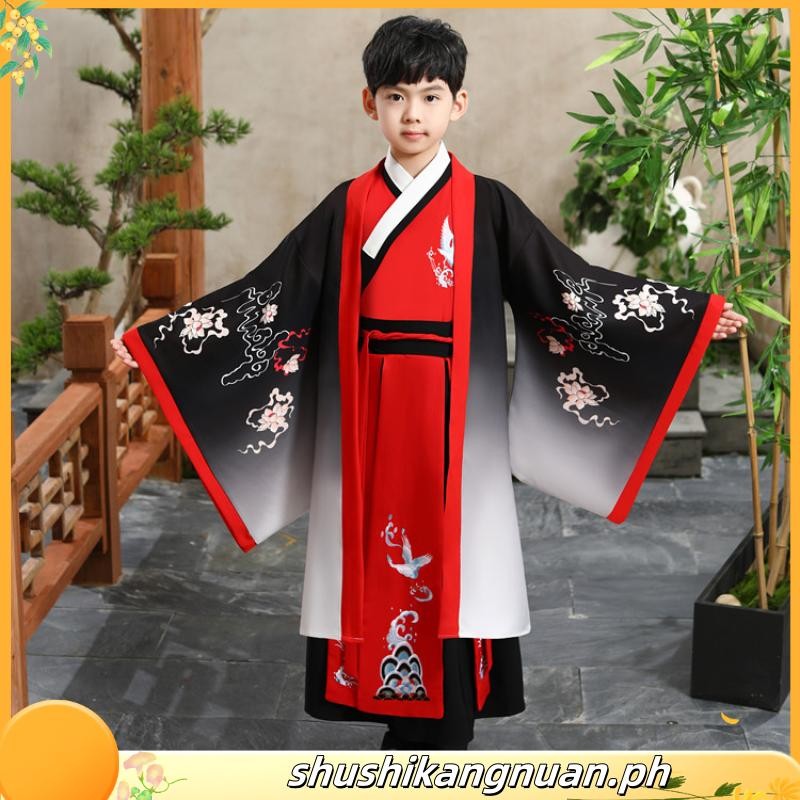 Hanfu Dress Kids Traditional Chinese Costume Folk Ancient Crane Baby ...