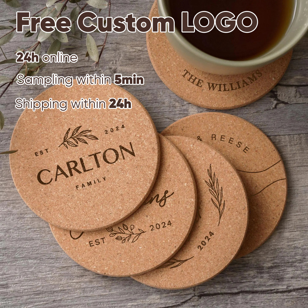 Free Personalized Custom Cork Coaster Bulk Wedding Favors for Guests ...