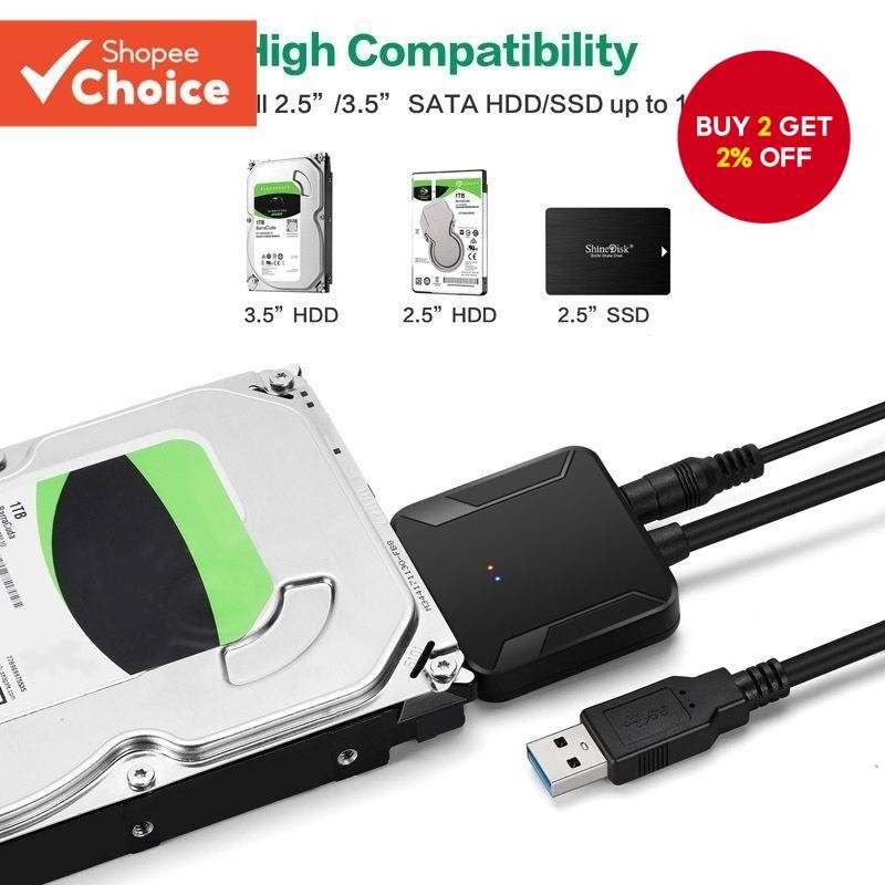 USB 3.0 To Sata Converter Cable With 12V 3A DC Power Hard Driver ...