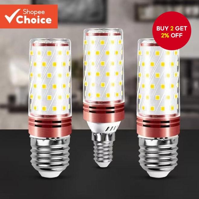 LED Lights E14 E27 Bulb 3 Color Temperature Control Corn Light Bulb 12W ...
