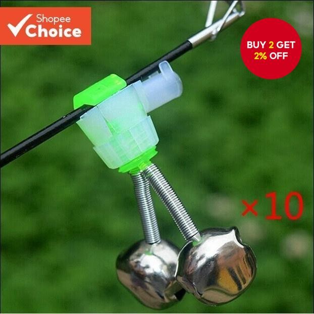 10 Pieces/Set Bell Clip Spiral Fishing Alarm Indicator Bell Night ...