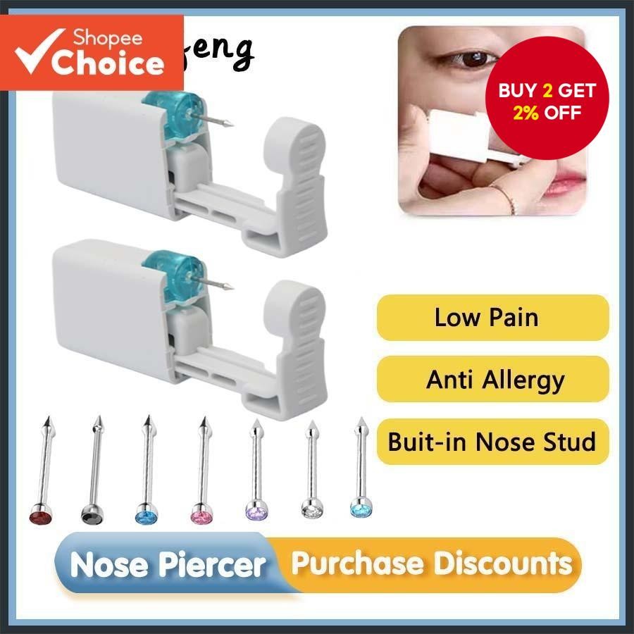 Stainless Steel Nose Piercing Gun Ear Hole Punch Tool For Ear Cartilage ...