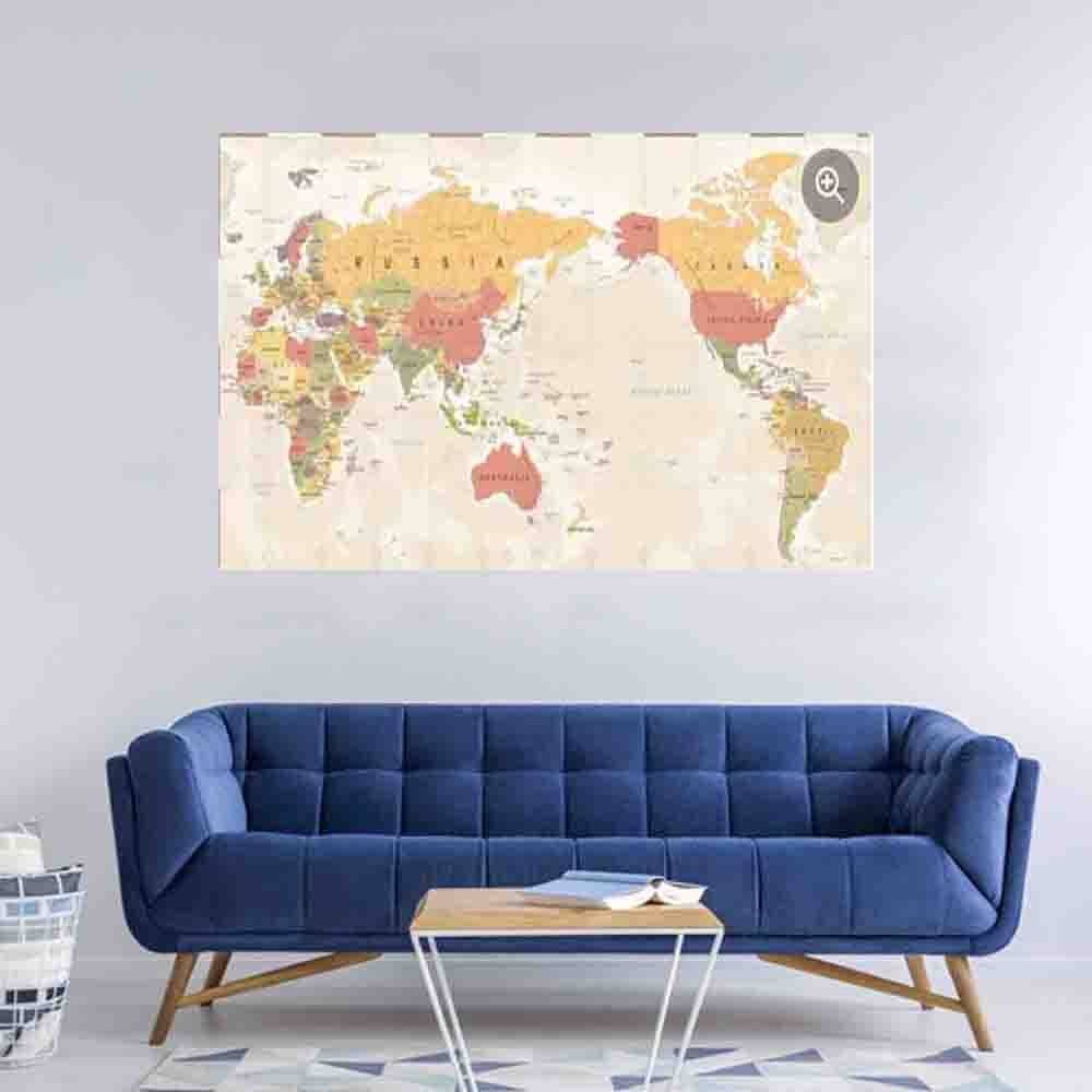 Wall Artwork Modular World Map Posters Home Decor Education Map Printed ...