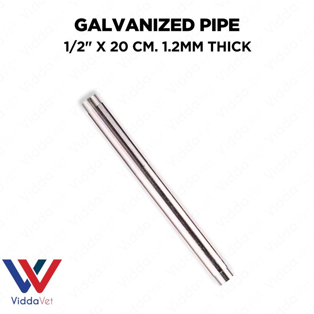 1/2" Galvanized Pipe 20cm x 1.2mm Thick Rustproof and Durable for ...