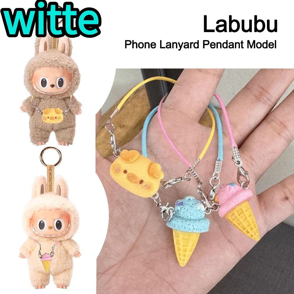WITTE Labubu Neck Hanging Accessorie, Ice Cream Mini Decoration Labubu ...