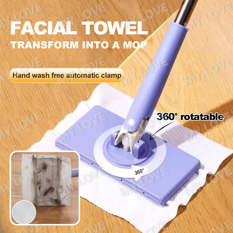 360° Face Towel Mop Automatic Holding Wash Face Towel Disposable Home ...