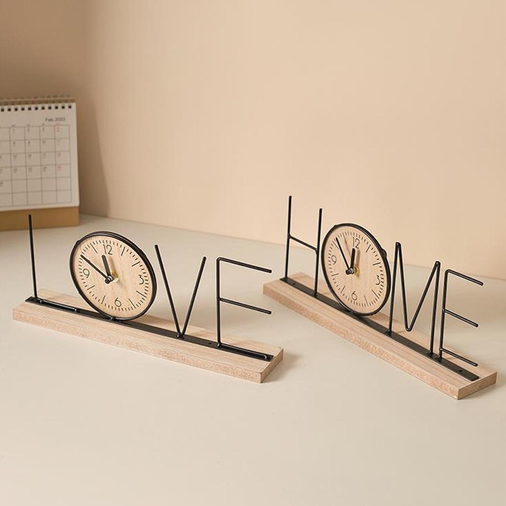 30CM Wooden Wall Clock Personalized Wooden Desk Clock Vintage Table ...