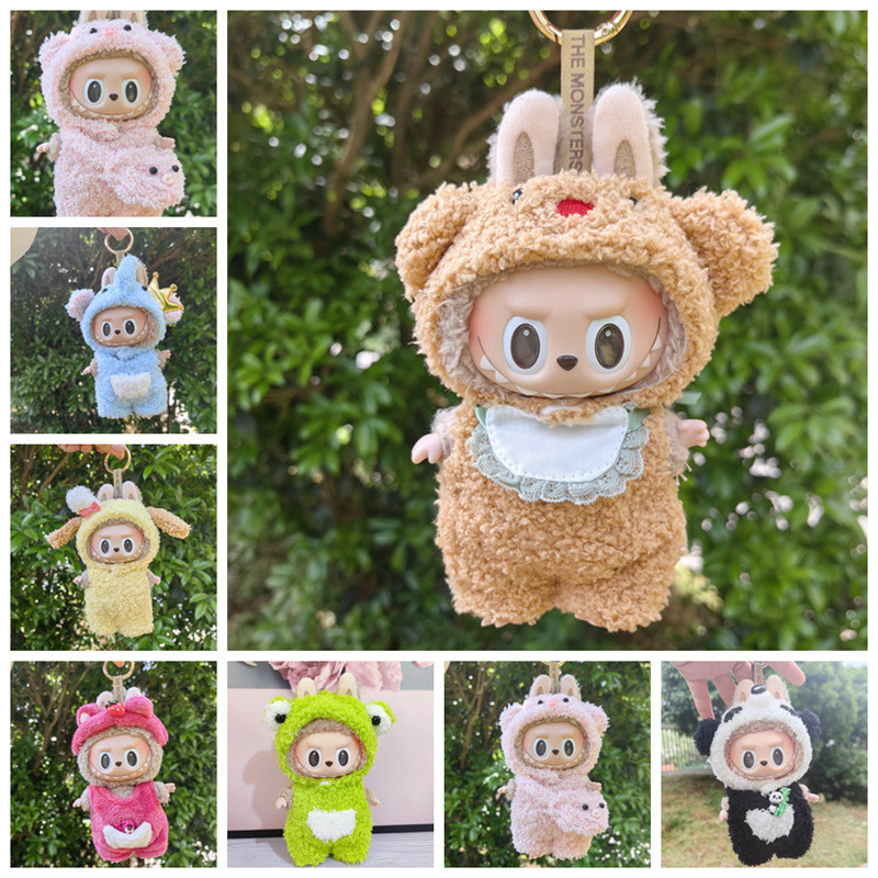 Labubu Doll Clothes Labubu Macaron Overall Outfit 17cm Plush Doll ...