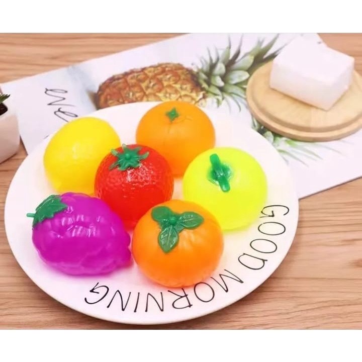 Fruit Squish Ball Anti Stress Reliever Grape Mood Squeeze Relief ...