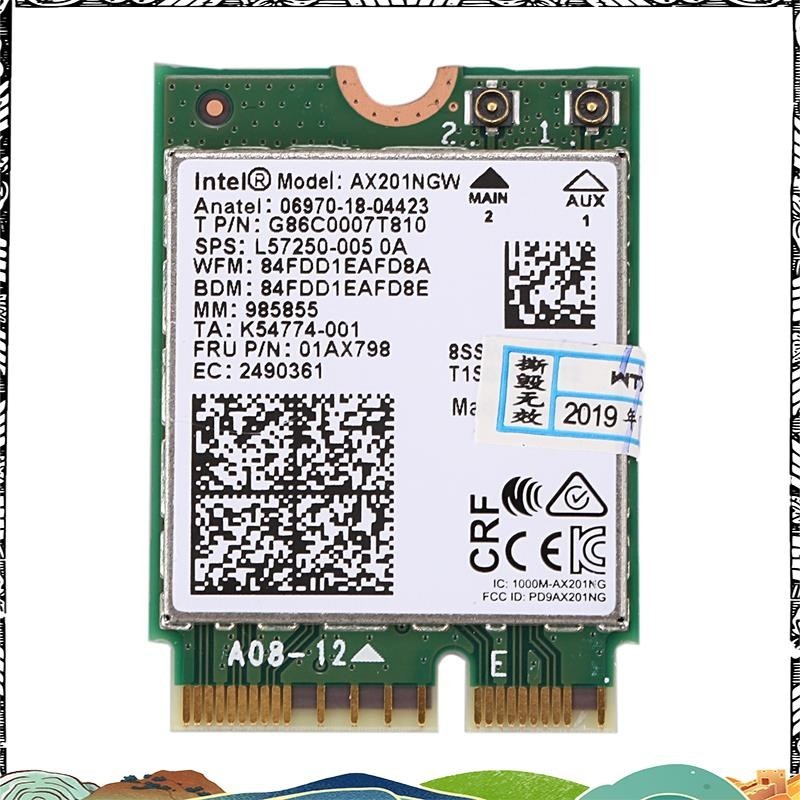 For Intel Wi-Fi 6 AX201 Bluetooth 5.0 Dual Band 2.4G/5G Wireless NGFF ...