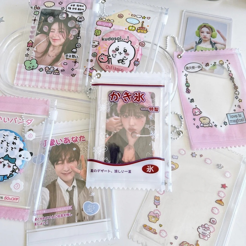 Ins Badge Bag Keychain 3 Inch Photocard Holder Toploader Bag Doll ...