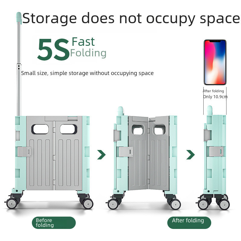 Folding Shopping Cart Lever Car Outdoor Cart Home Pick-up Express Stall ...