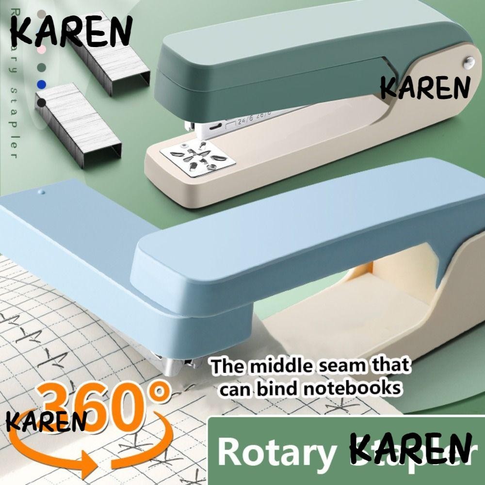 KAREN 360 Degree Rotary Stapler Use 24/6 Staples Creative Effortless ...