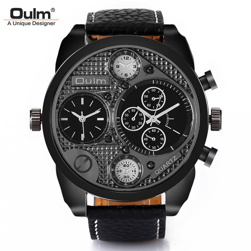 Fashionable Quartz Watch with Big Face and Dual Time Zone Function ...