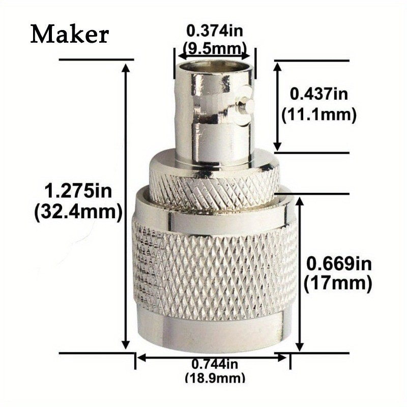 BNC female jack To PL259 UHF PL-259 plug Connector RF Coax Coaxial Adapter Coaxial Coax Adapter ...
