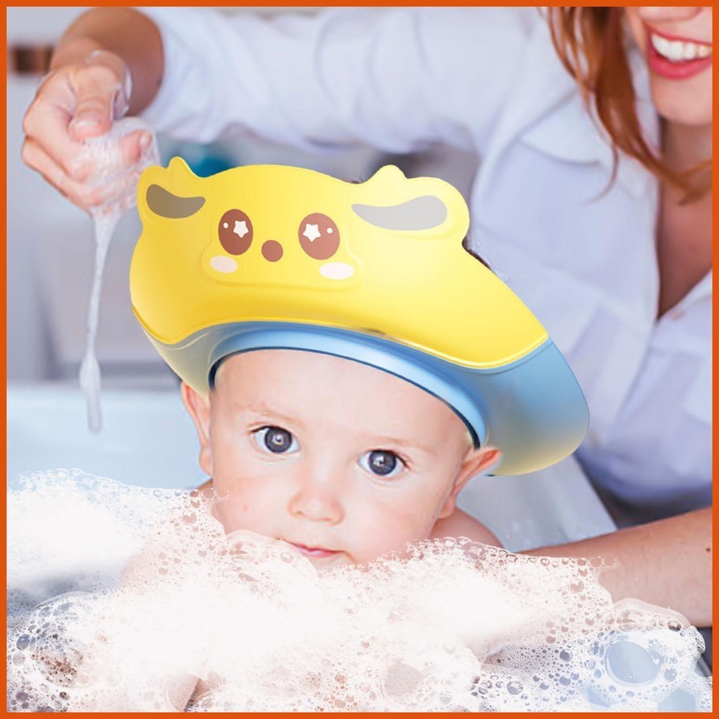 Baby Bath Visor Kids Soft Shower Shield Cartoon Baby Bathing Visor ...