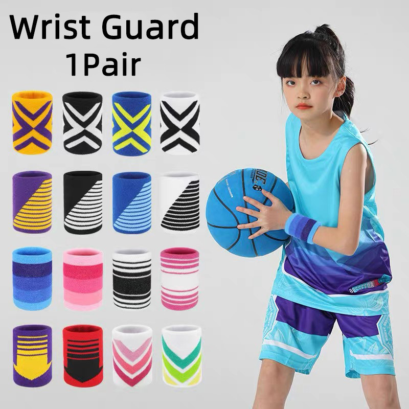 1 Pair Colorful Polyester Cotton Adult Kid Sport Sweat Band Wrist ...