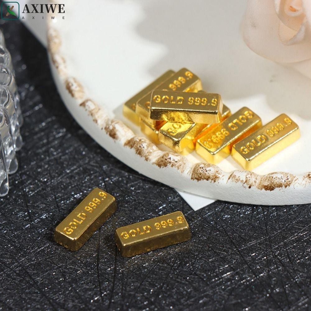AXIWE 6pcs Miniature Gold Bars, Doll House Accessories Mini Ornaments ...