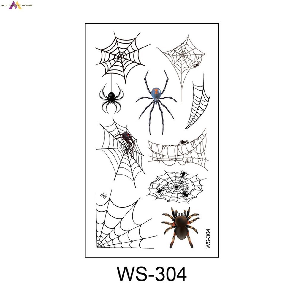 Spider Net Temporary Tattoos Water & Sweat Resistant 3D Spider Tattoo ...