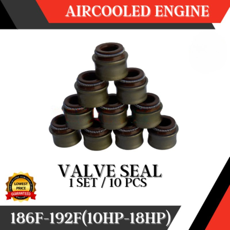 10 PCS Valve Seal 186F 186FA 188F 190F 192F For Aircooled Diesel Engine ...